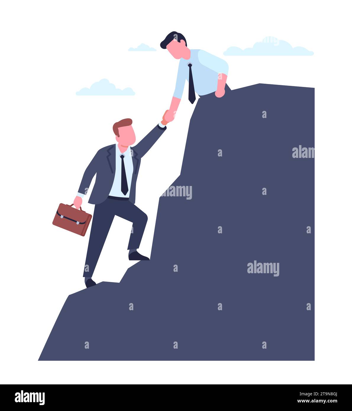 Helping hand. One businessman supporting another. Rock climb. People ... Helping hand. One businessman supporting another. Rock climb. People ...