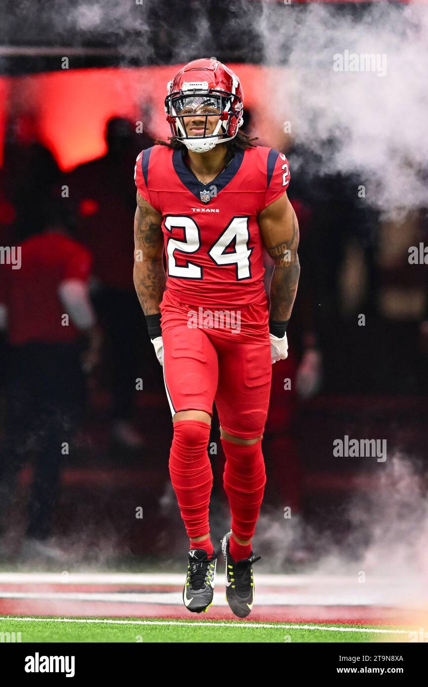 Houston Texans cornerback Derek Stingley Jr. (24) runs out prior to an ...