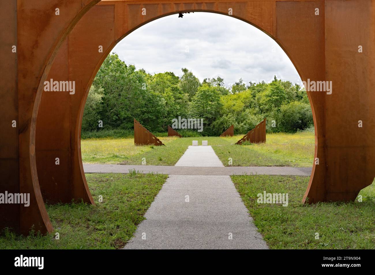 The Clifton Hall Tunnel monument on the Swinton Greenway in Salford ...