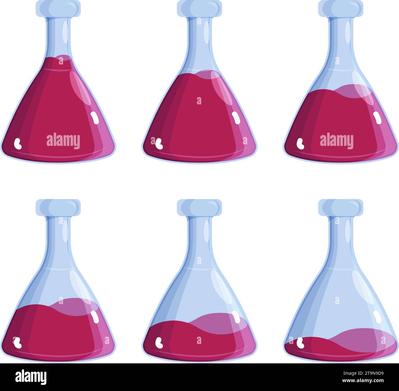 Magical potion. glass tubes transparent containers with red witcher ...