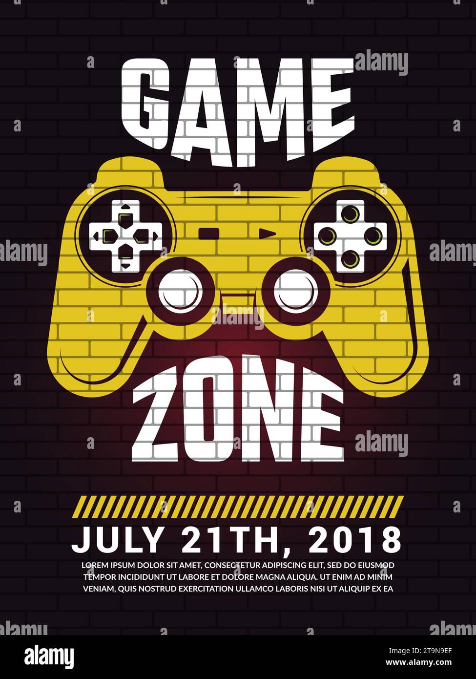 Gamezone poster. placard invitation on cyber sport competition. Vector ...
