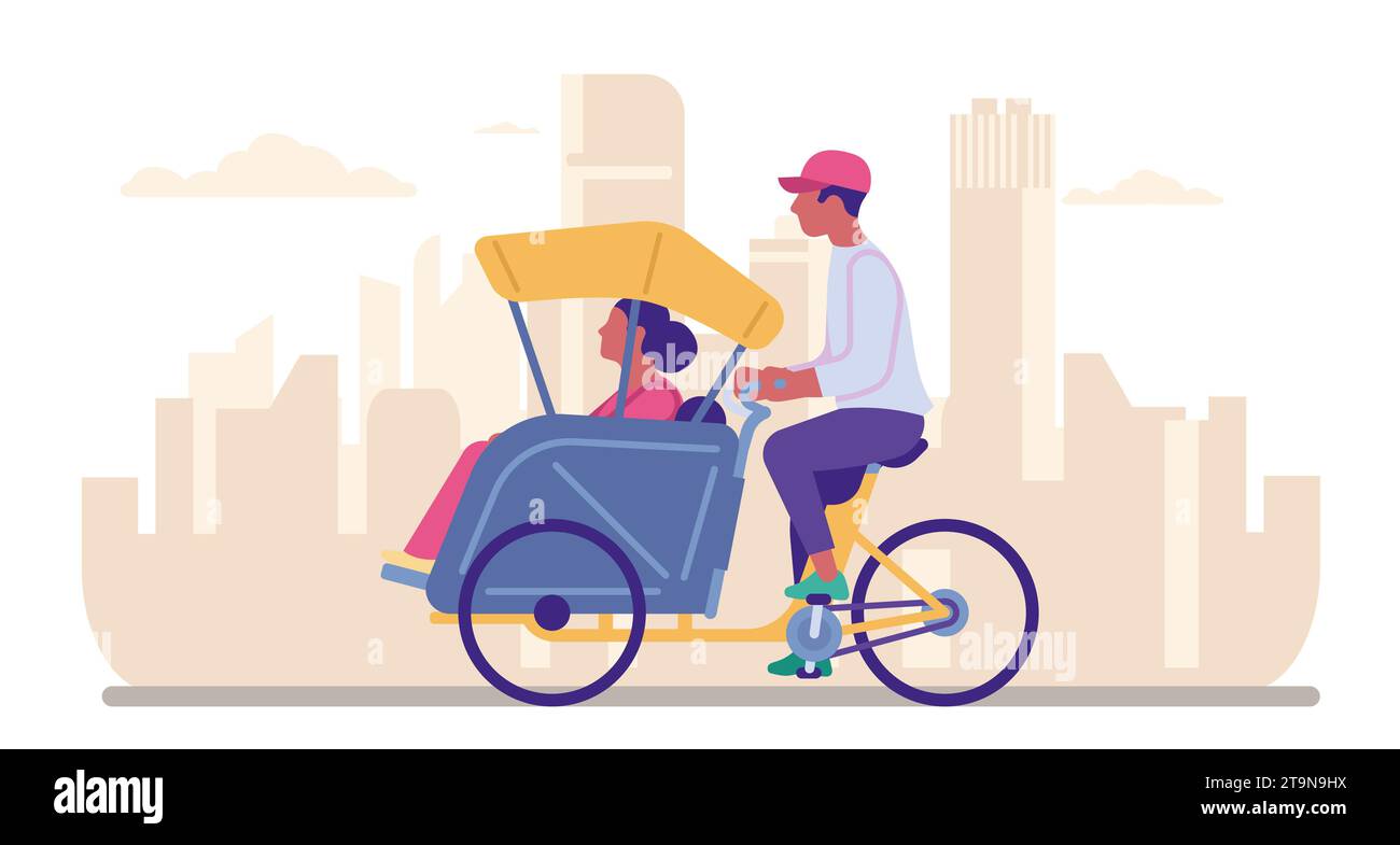 Bike pulling cart Stock Vector Images - Alamy