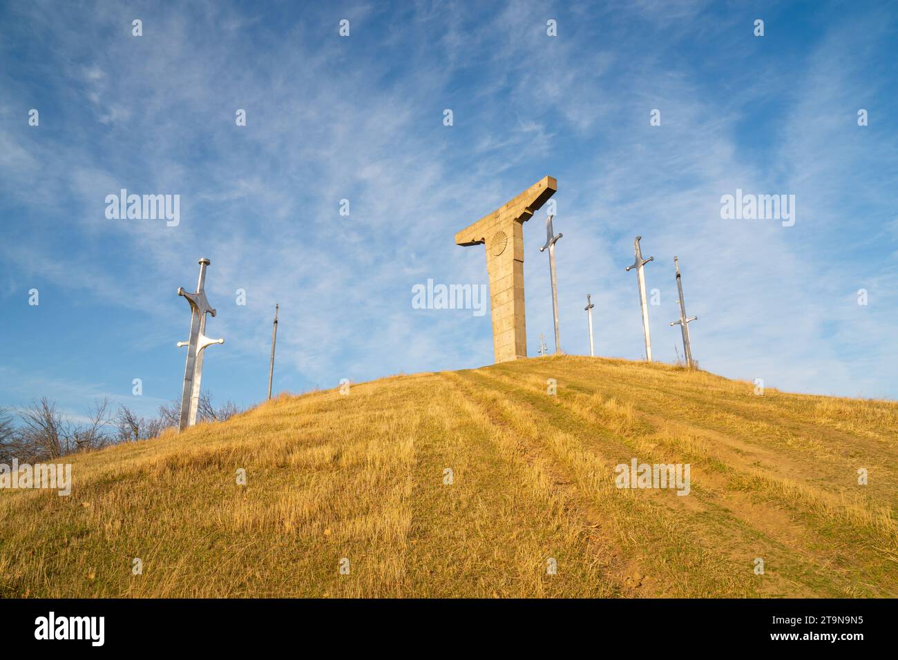 Famous Didgori battle monument with giant swards and sculptures ...