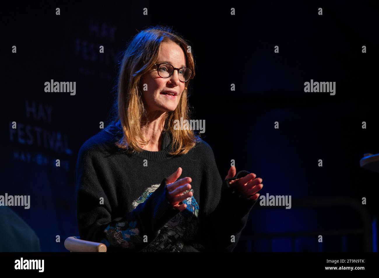 Hay-on-Wye, Wales, UK. Sunday 26th November 2023. Susie Dent and Sarah ...