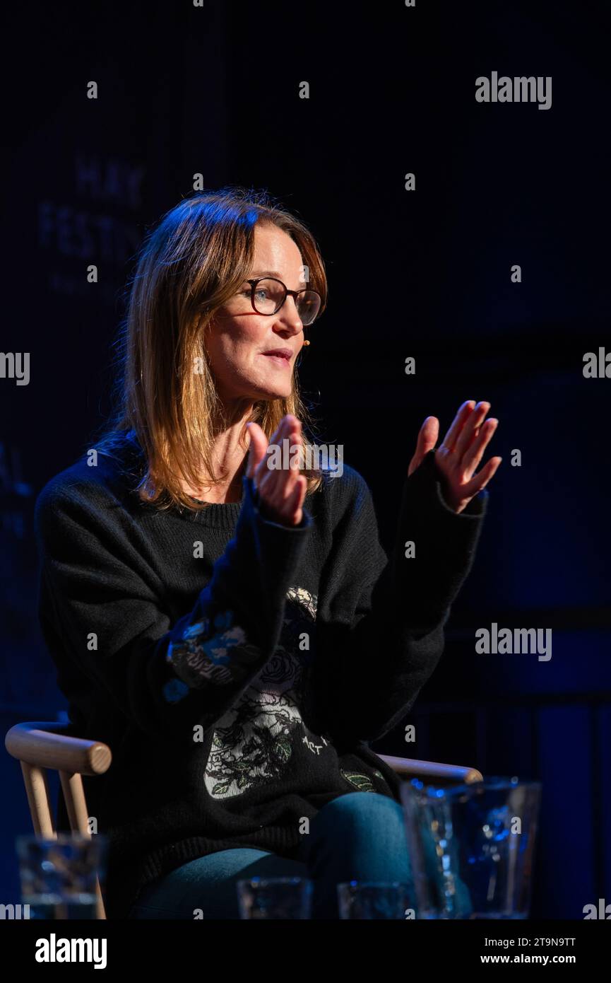 Hay-on-Wye, Wales, UK. Sunday 26th November 2023. Susie Dent and Sarah Ogilvie talk to Stephen ...