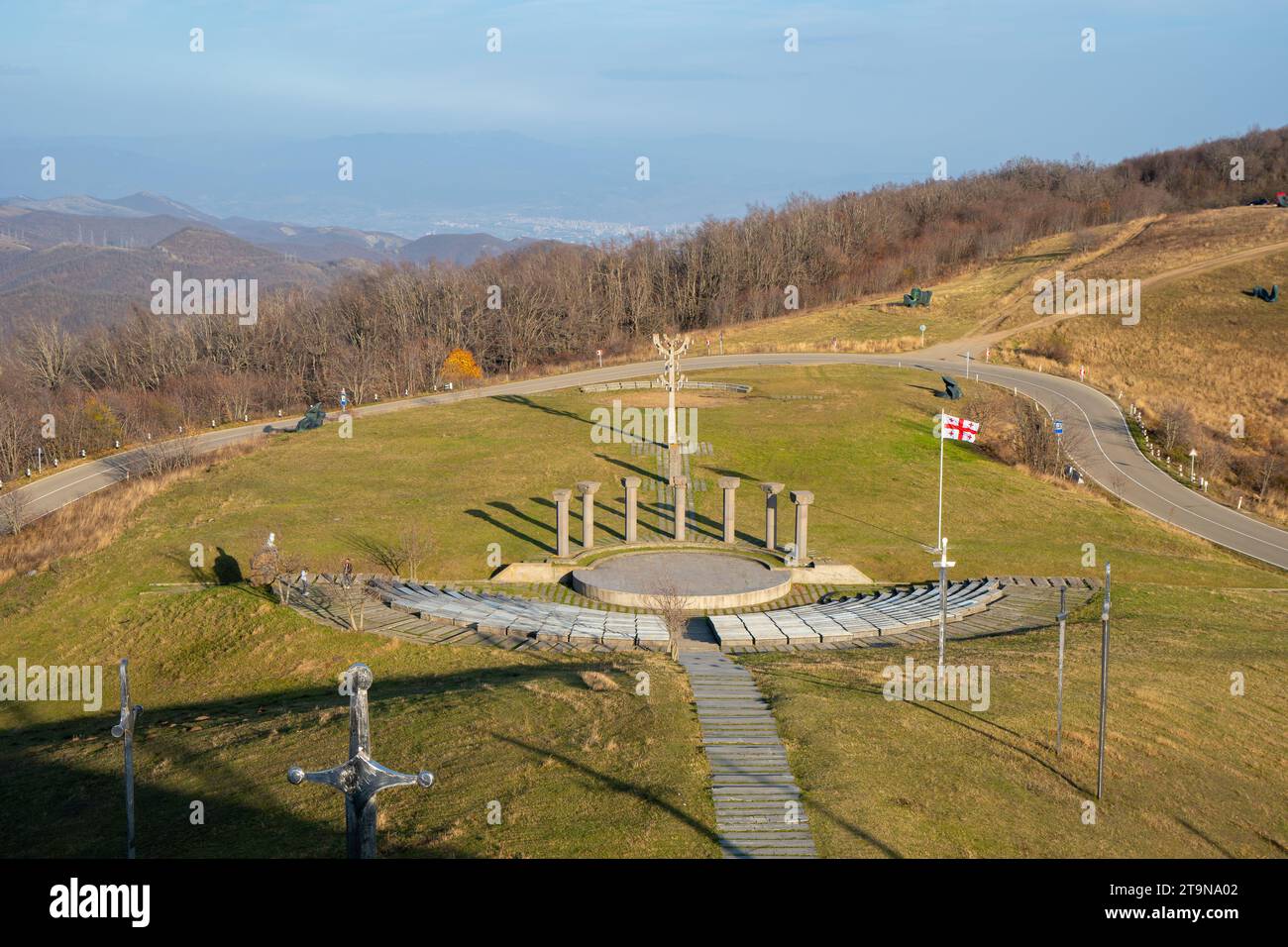 Famous Didgori battle monument with giant swards and sculptures ...