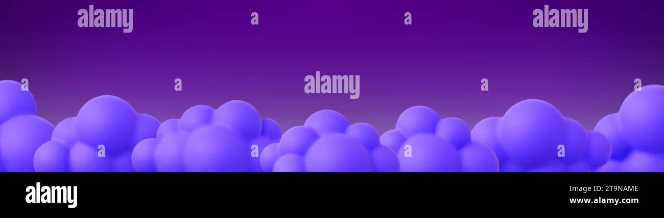 Color 3d clouds banner template. Realistic cloud, mystical abstract ...