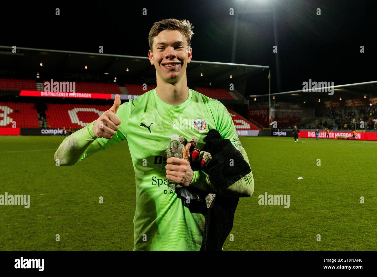 Aalborg Denmark 26th Nov 2023 Goalkeeper Jonathan Fischer 1 Of Hobro Ik Seen Celebrating