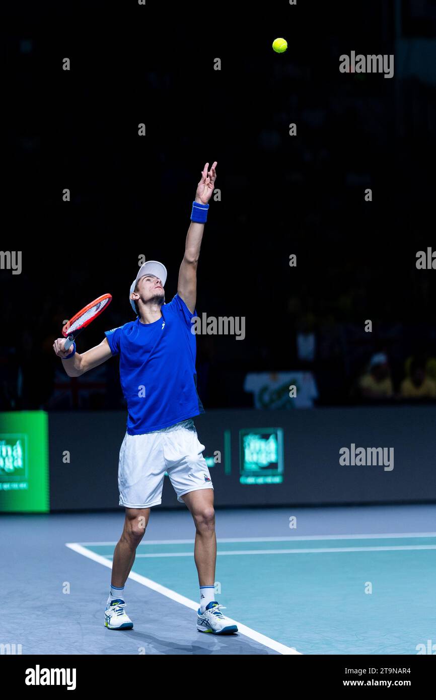 Malaga, Spain. 26th Nov, 2023. Matteo Arnaldi of Italy seen in action during the Davis Cup 2023 ...