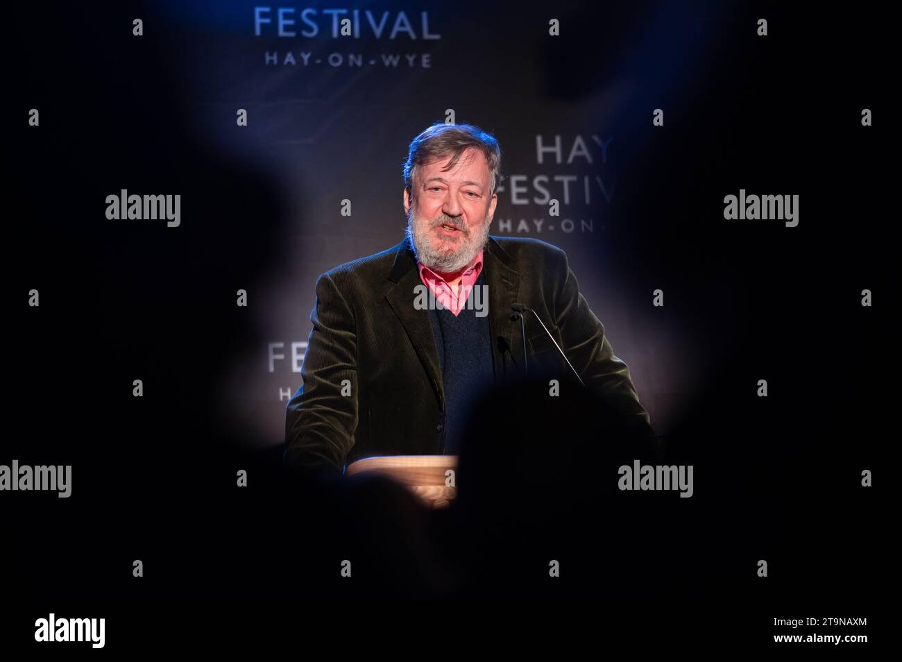 Hay-on-Wye, Wales, UK. Sunday 26th November 2023. Stephen Fry at Hay ...