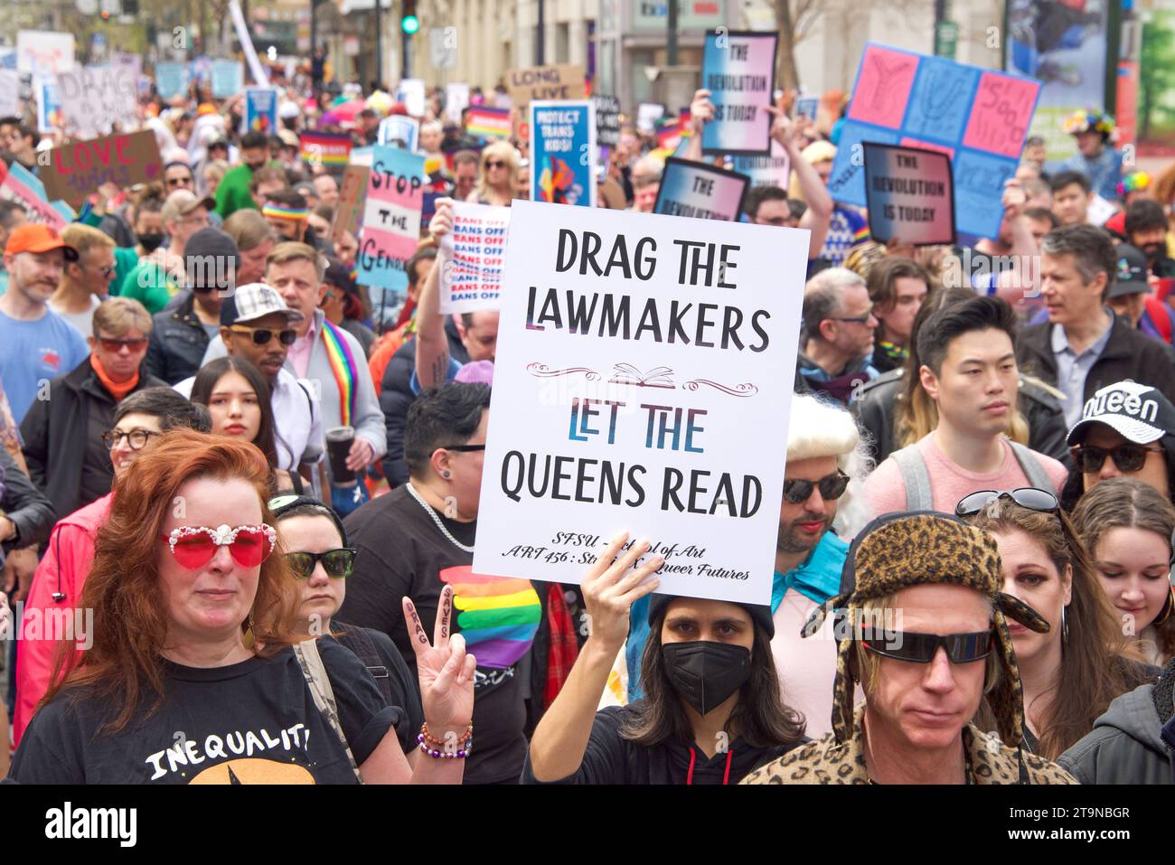 San Francisco, CA - April 8, 2023: Participants in the Drag Up Fight ...