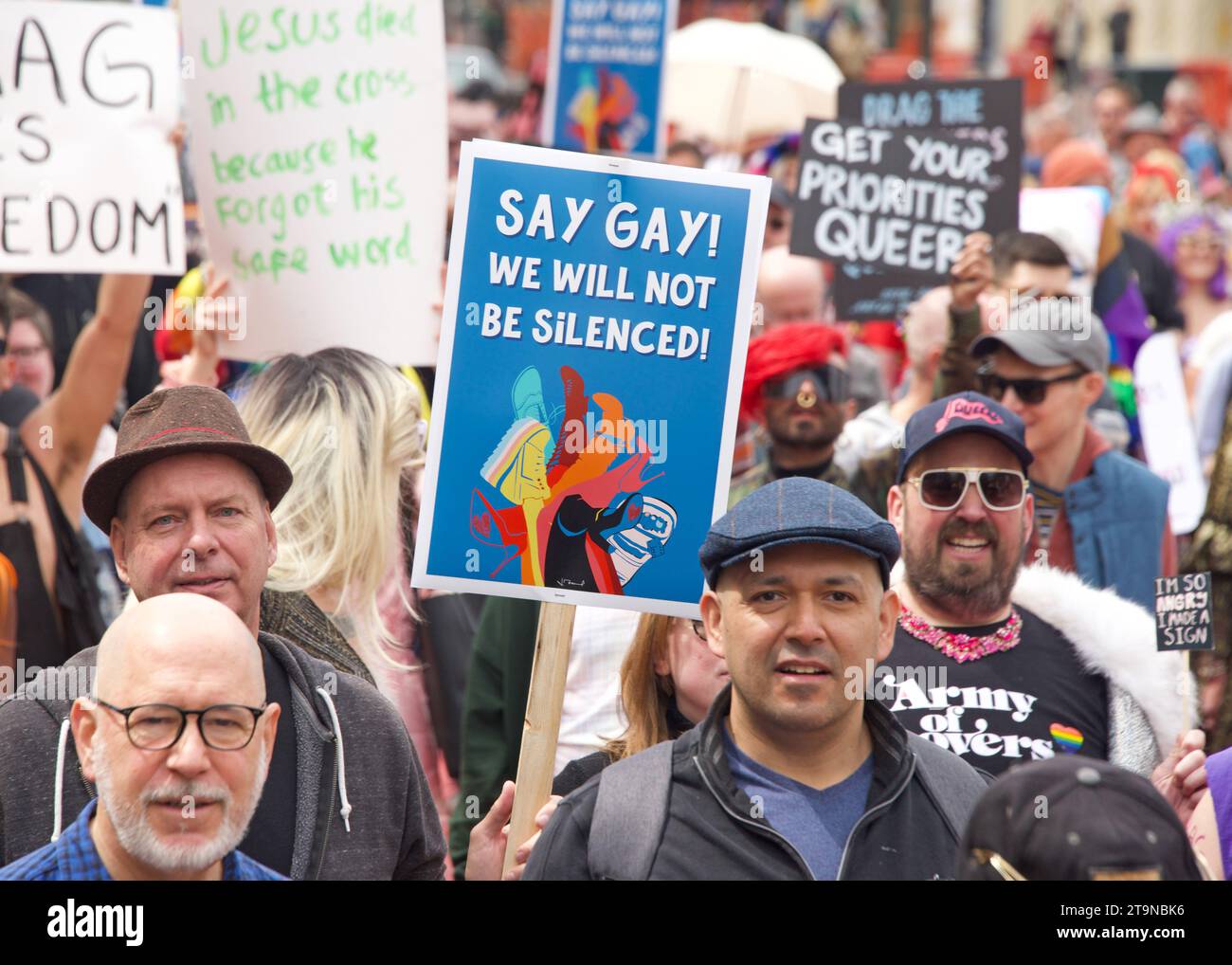 San Francisco, CA - April 8, 2023: Participants in the Drag Up Fight ...