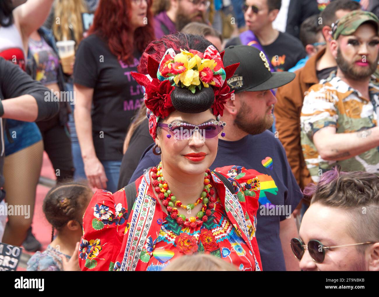 San Francisco, CA - April 8, 2023: Participants in the Drag Up Fight ...