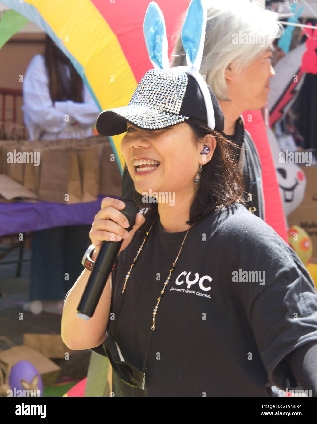 San Francisco, CA - April 15, 2023: CYC Youth Leader speaking at the ...