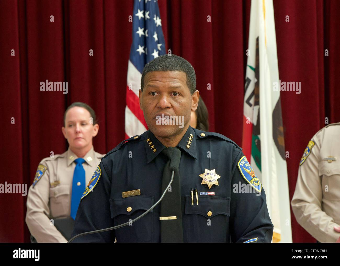 San Francisco, CA - April 28, 2023: Police Chief Bill Scott speaking ...