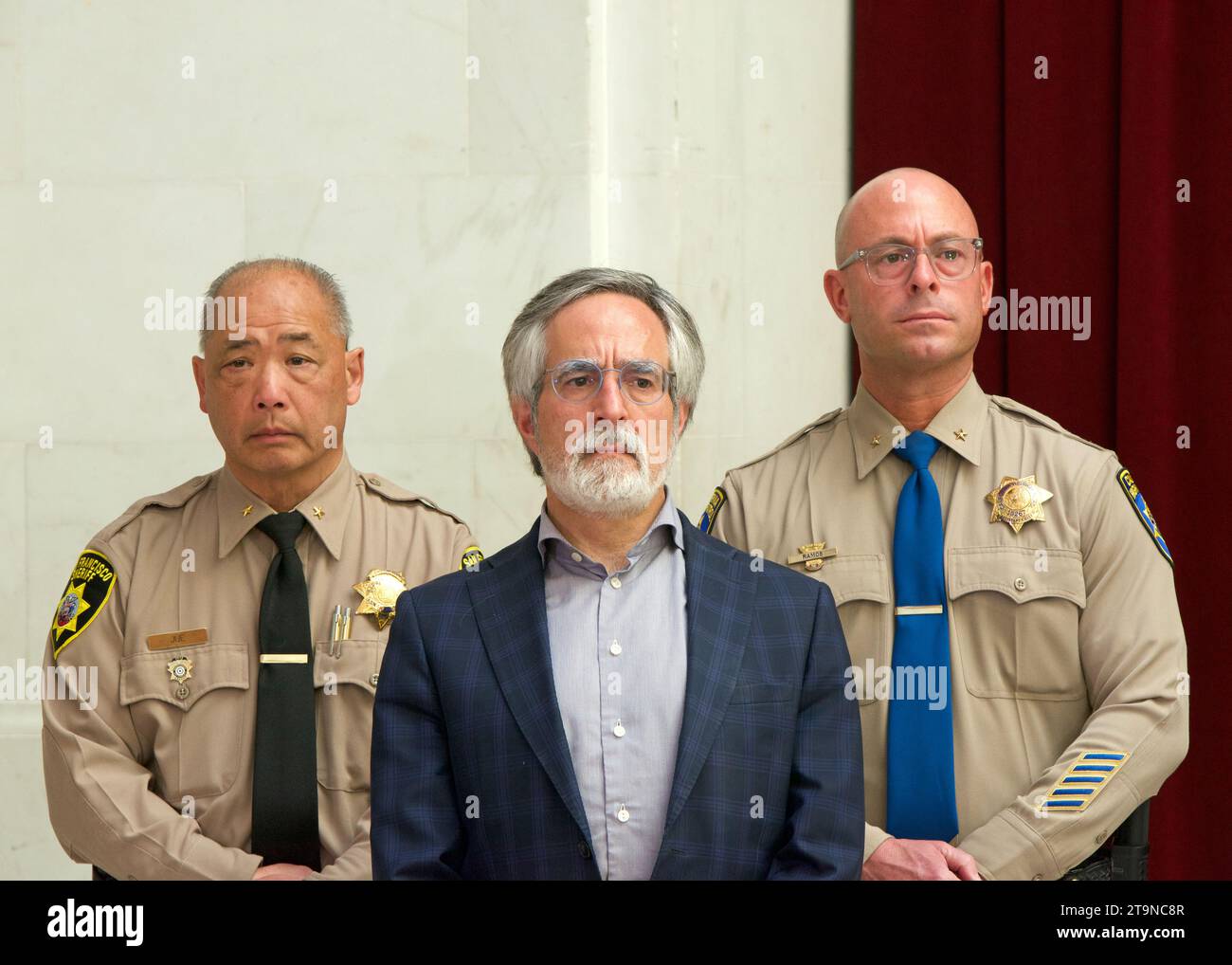 San Francisco, CA - April 28, 2023: Supervisor Aaron Peskin standing up ...