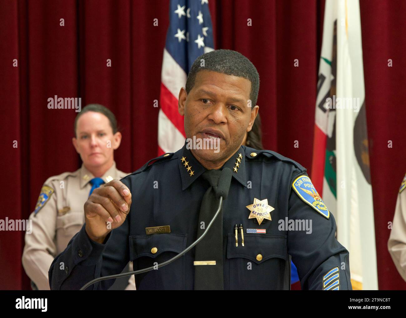 San Francisco, CA - April 28, 2023: Police Chief Bill Scott speaking ...