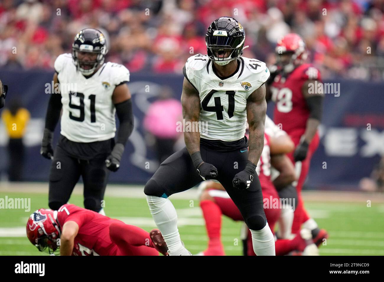 Jacksonville Jaguars linebacker Josh Allen (41) celebrates after ...