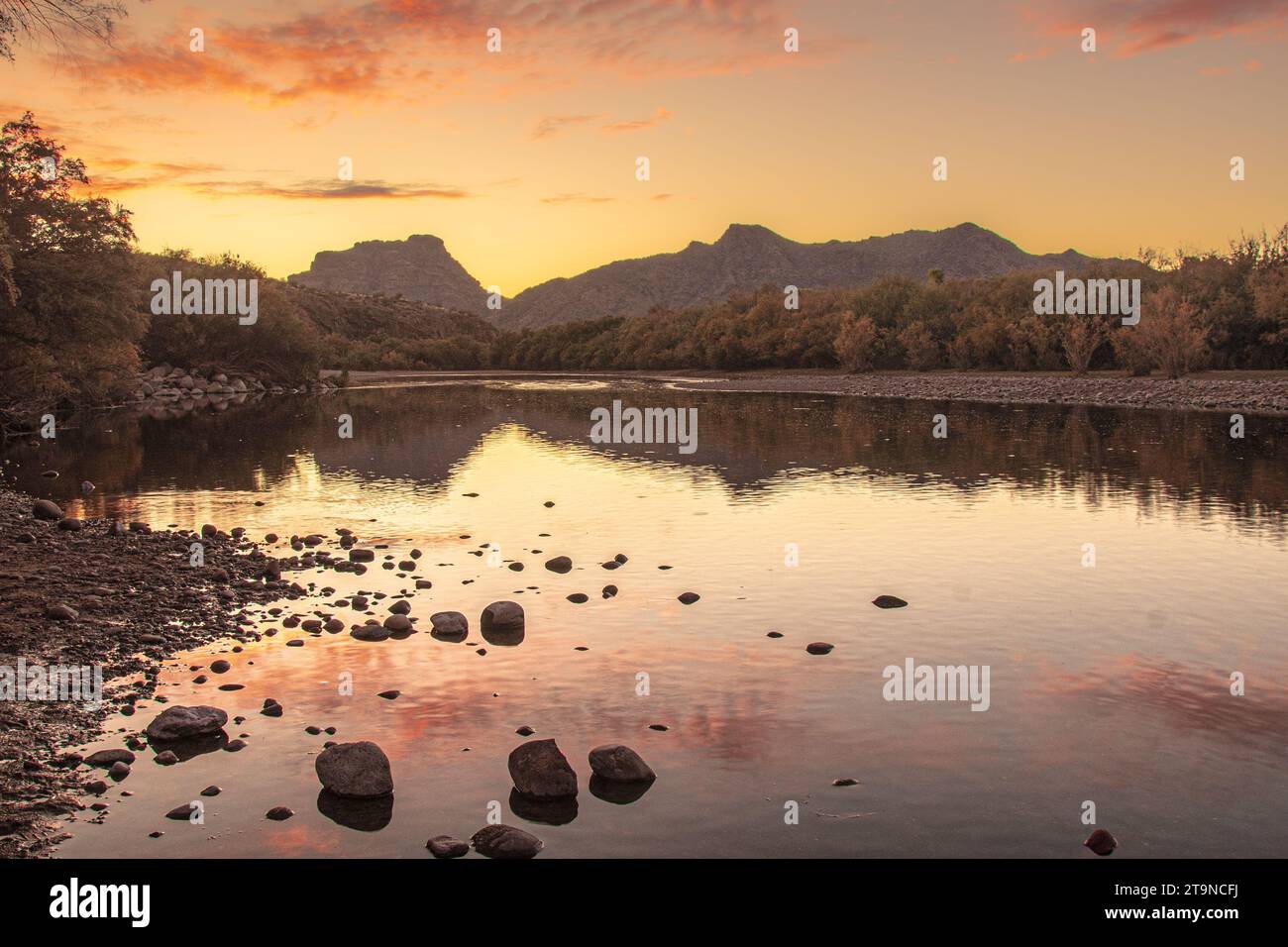 Golden sunset on river hi-res stock photography and images - Alamy