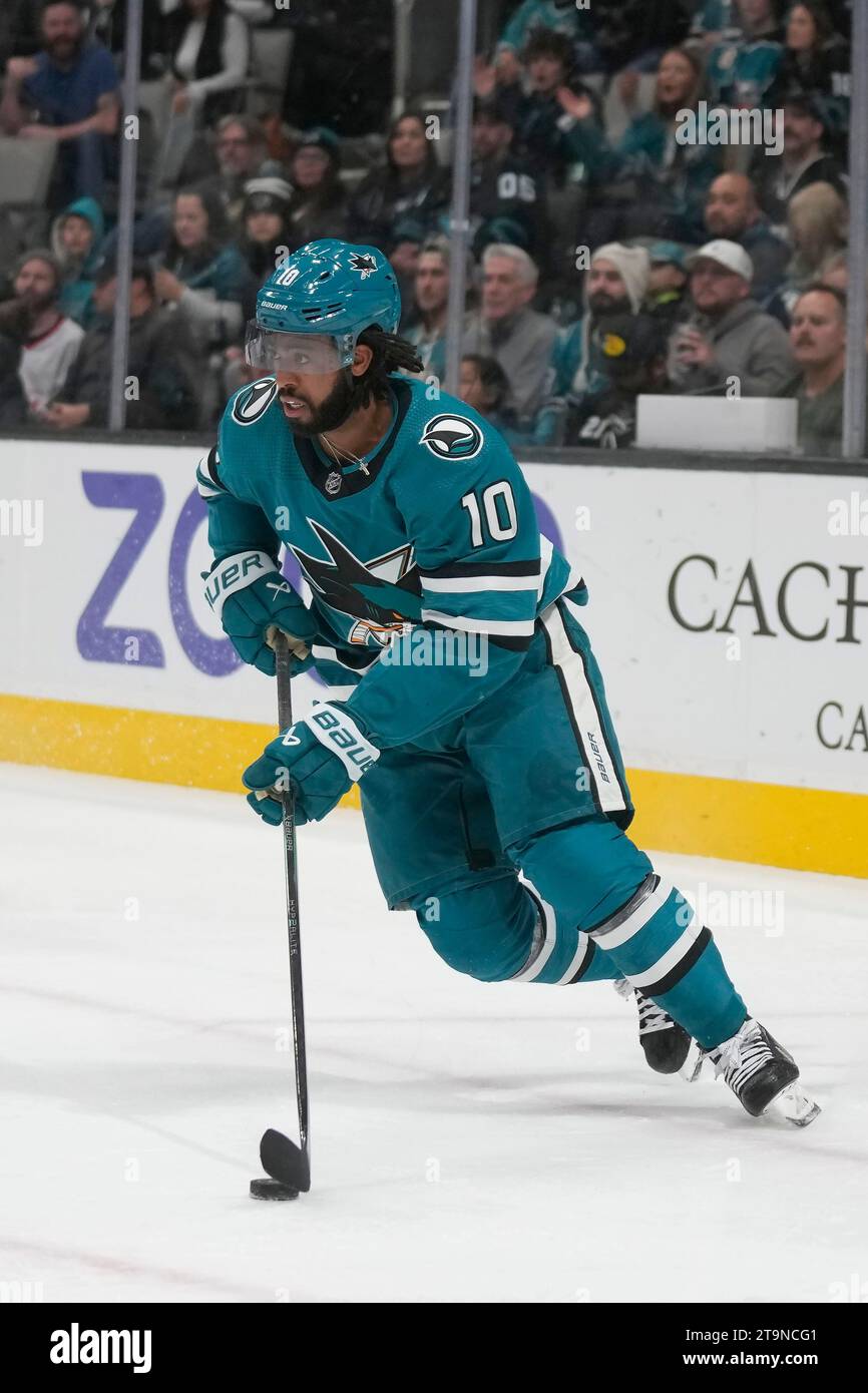 San Jose Sharks left wing Anthony Duclair (10) during an NHL hockey ...