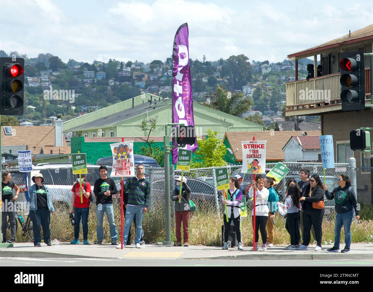 Oakland, CA - May 9, 2023: Teachers, Parents and Supporters holding ...
