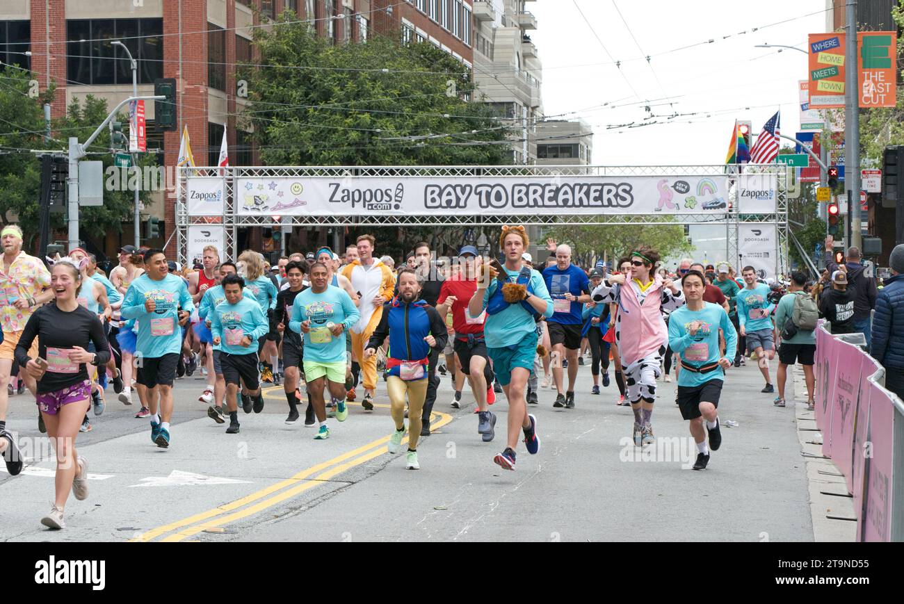 San Francisco, CA - May 21, 2023: Participants in the annual Bay to ...