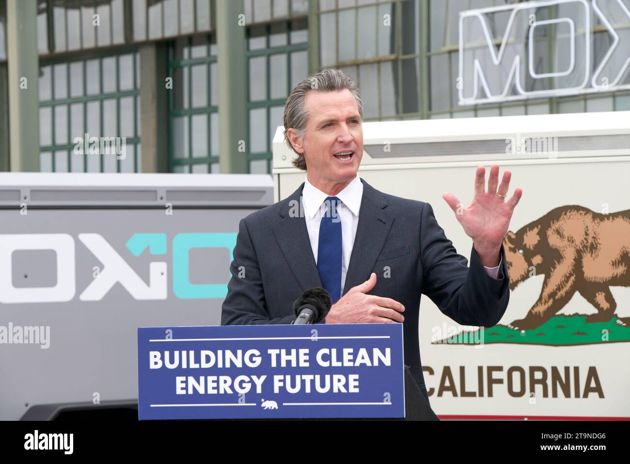 Richmond, CA - May 25, 2023: Governor Gavin Newsom speaking at a Press ...