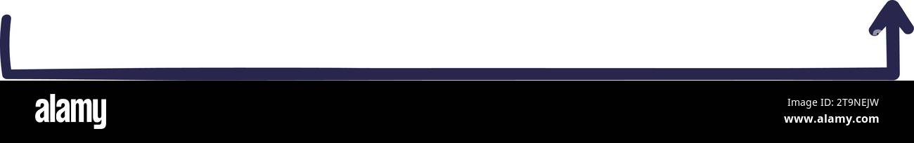 Straight Long Arrow Vector Hand Drawn Illustration. Pointer in Doodle ...