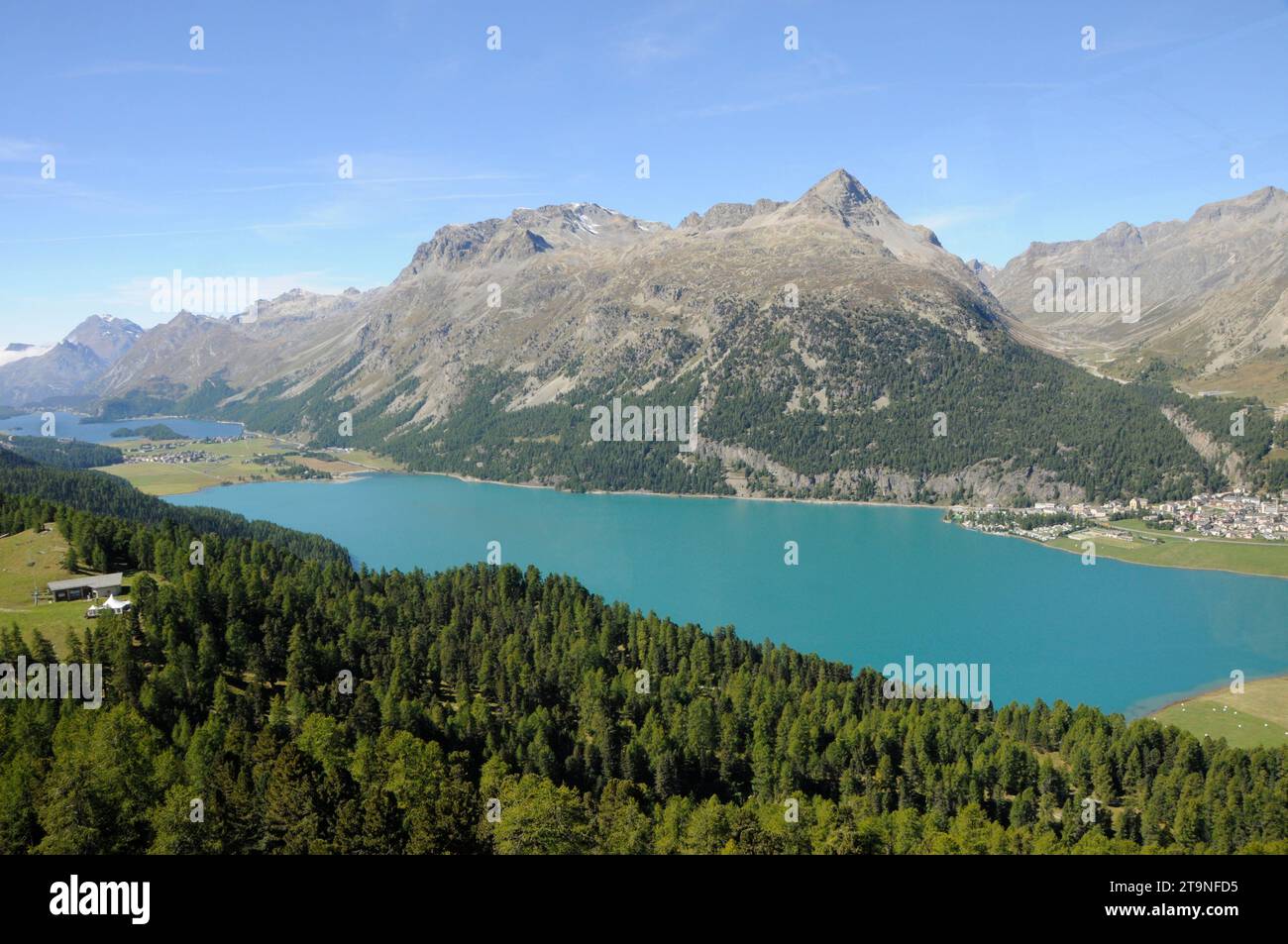Swiss alps: The glacier lakes at Sils Maria and Silvaplana in the upper ...