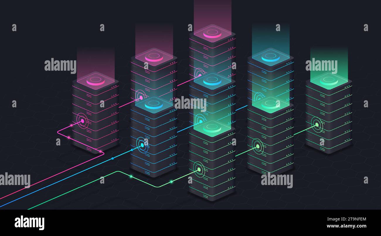 Server room dark Stock Vector Images - Alamy