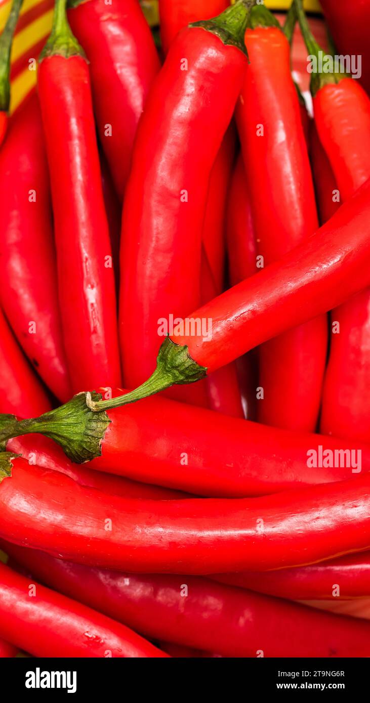 Red hot chilli peppers, close up. Background of red chilies Stock Photo ...