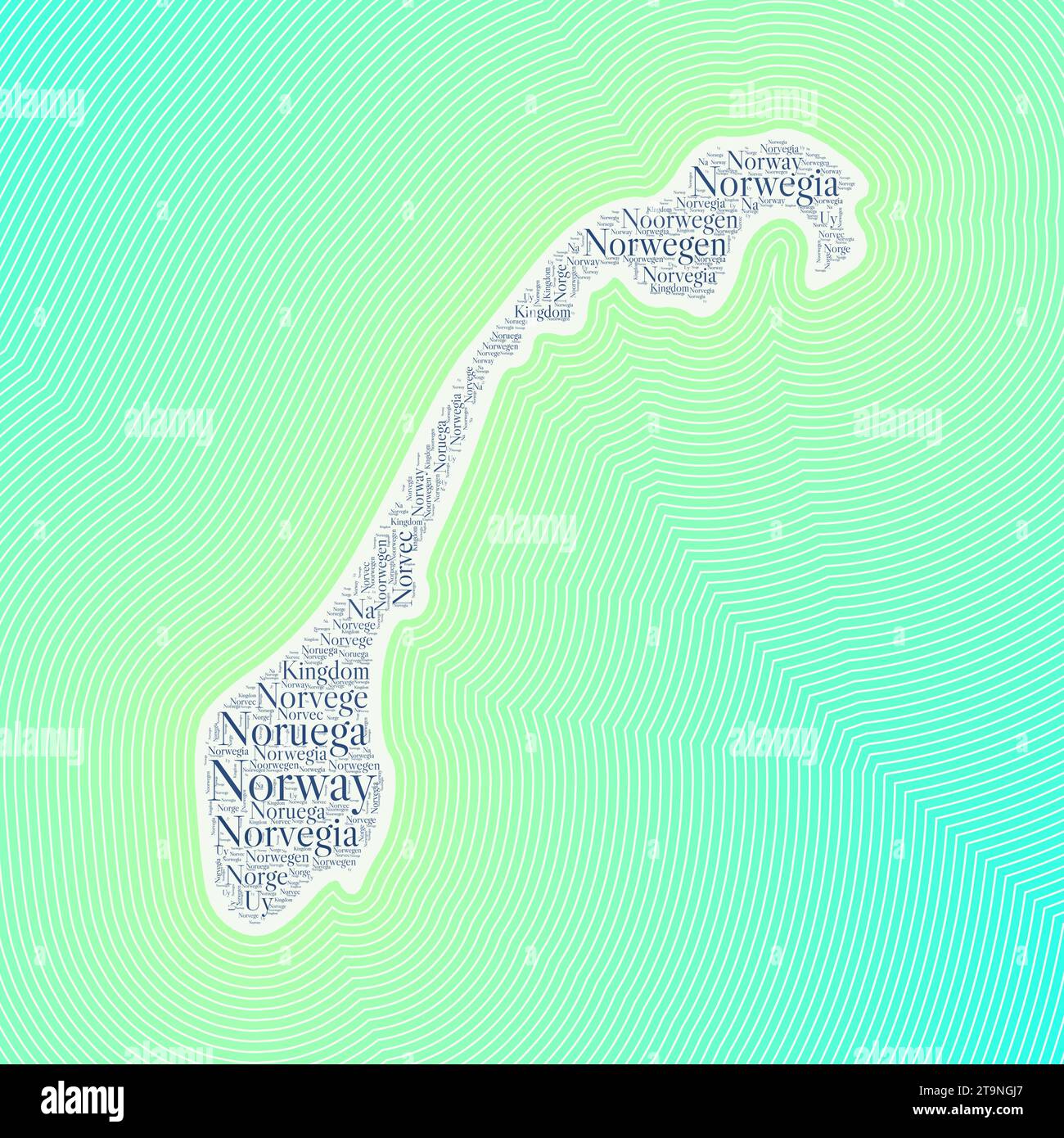 Norway shape formed by country name in multiple languages. Norway ...