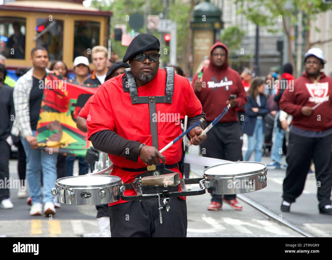 San Francisco, CA - June 10, 2023: Participants in Juneteenth Parade to ...
