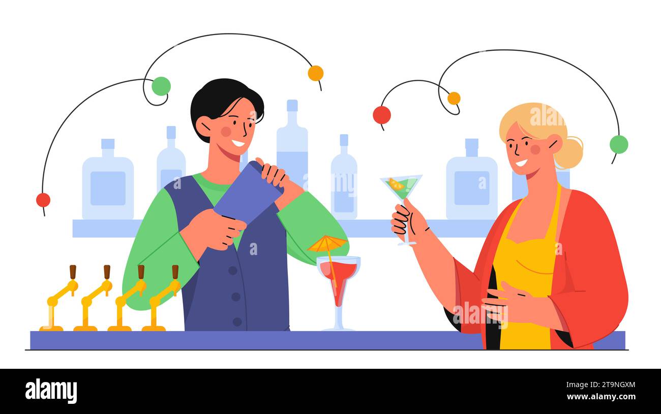 Professional barman bar making Cut Out Stock Images & Pictures - Alamy