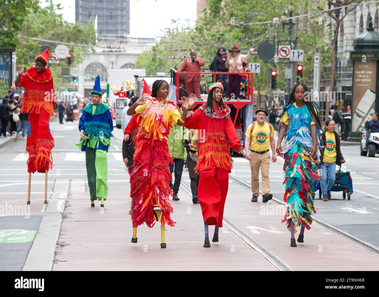 San Francisco, CA - June 10, 2023: Participants in Juneteenth Parade to ...