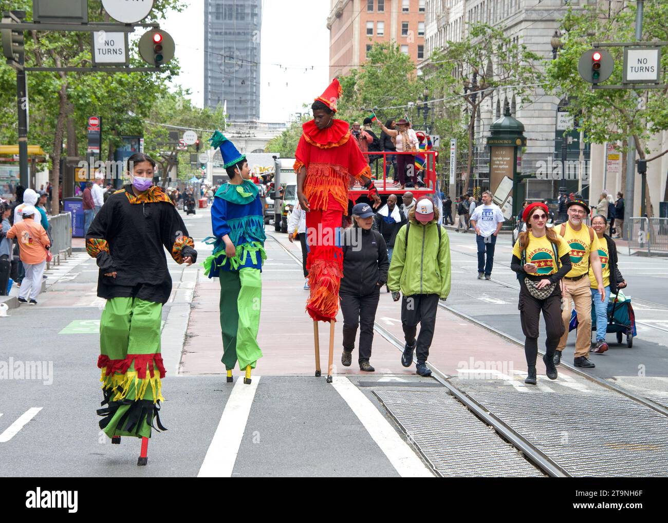 San Francisco, CA - June 10, 2023: Participants in Juneteenth Parade to ...