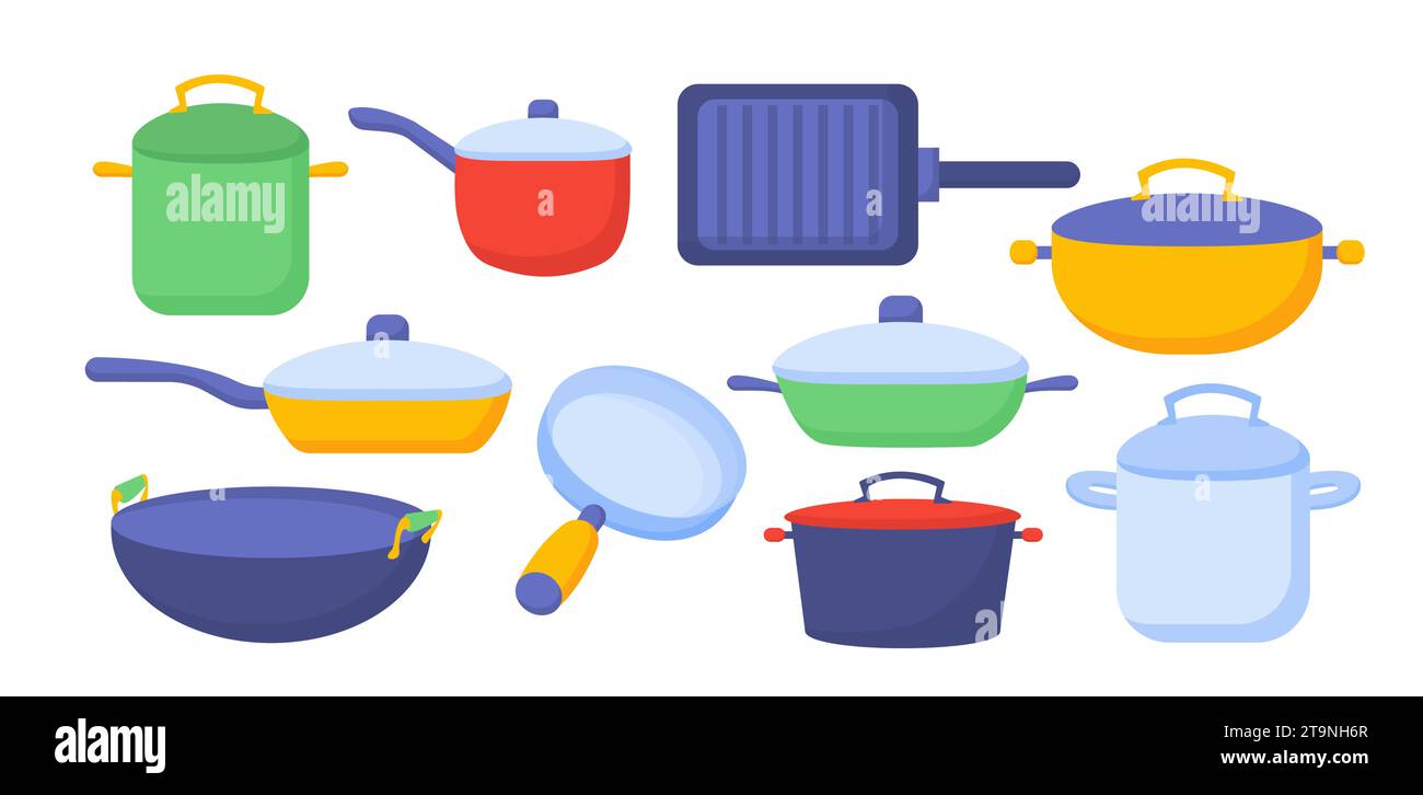 Set of kitchen dishes vector Stock Vector Image & Art - Alamy