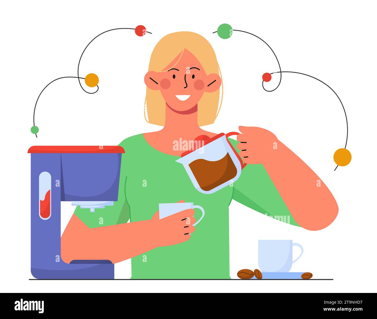 Woman make coffee vector concept Stock Vector Image & Art - Alamy