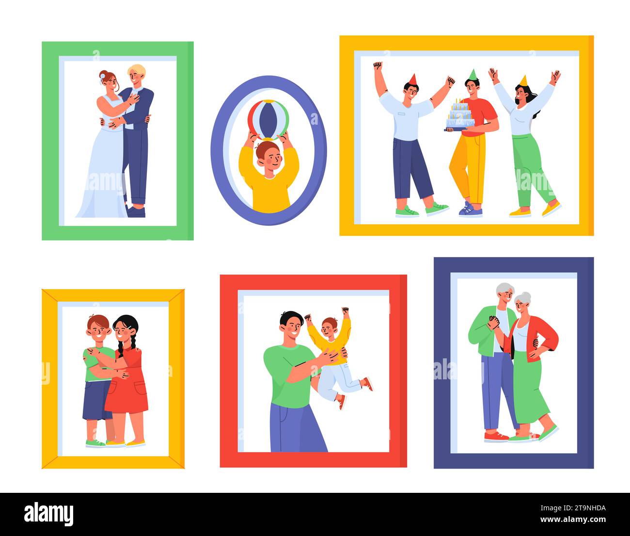 Family photos in frames vector set Stock Vector Image & Art - Alamy