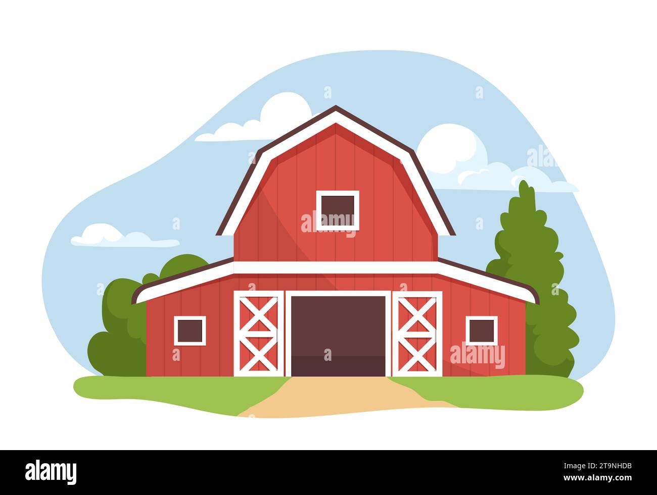 Farm red building vector Stock Vector Image & Art - Alamy