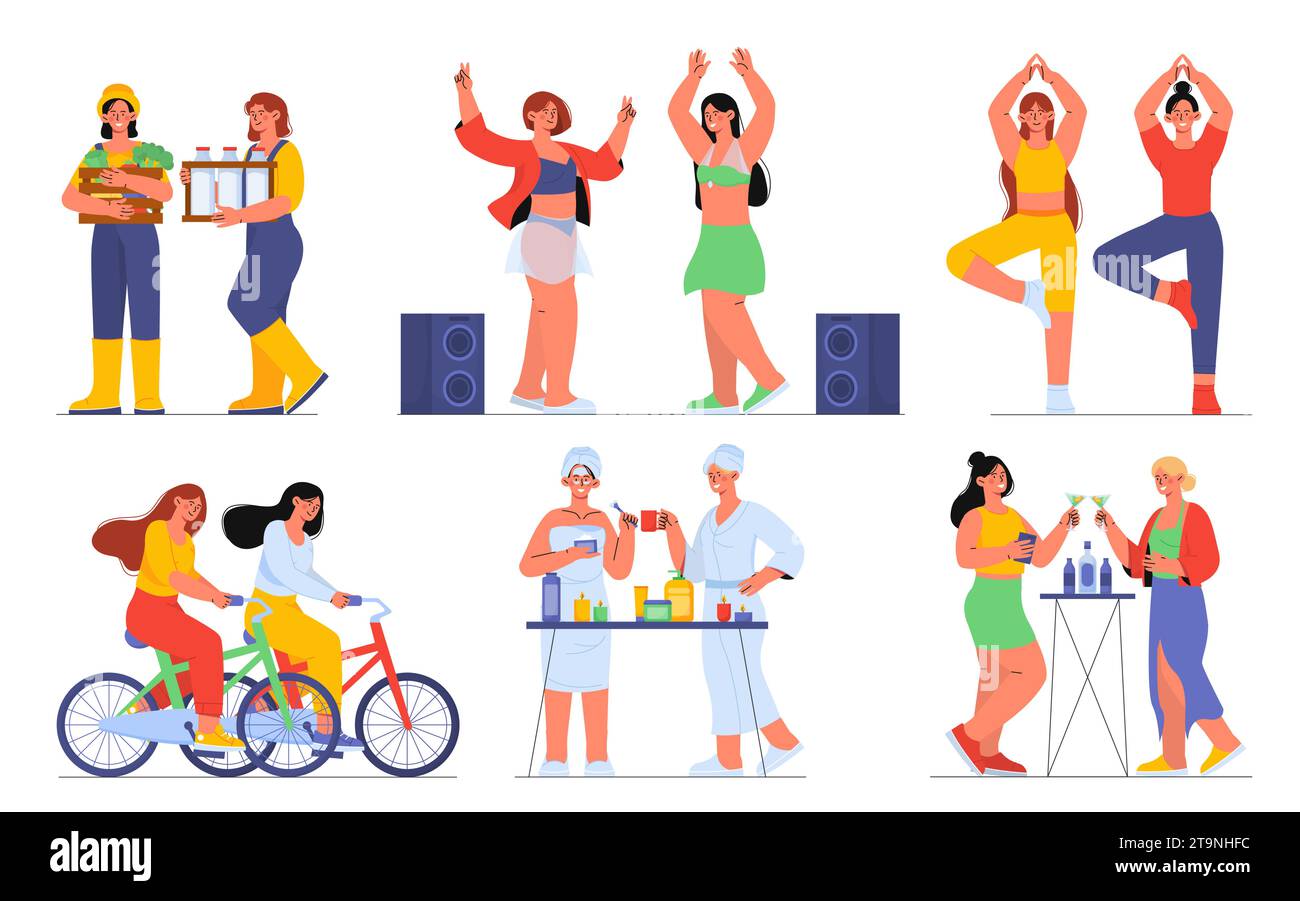 Female friends vector set Stock Vector Image & Art - Alamy