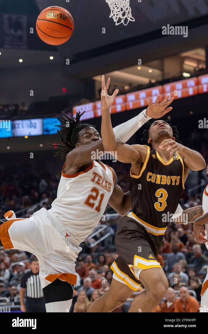 AUSTIN, TX - NOVEMBER 26: Wyoming Cowboys guard Sam Griffin (3) is ...