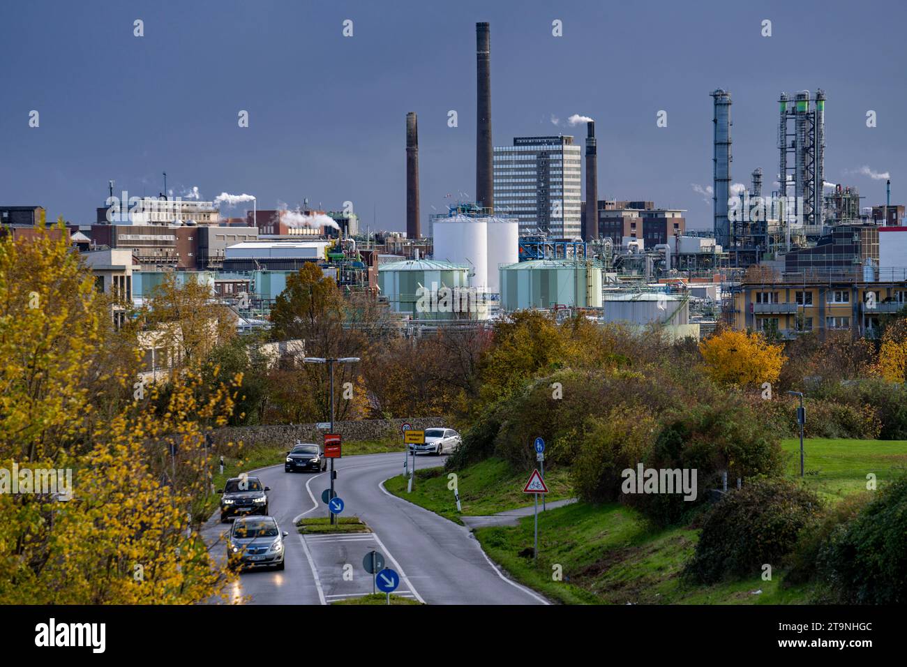 Backdrop of Chempark Leverkusen, Bayer Leverkusen, chemical park ...