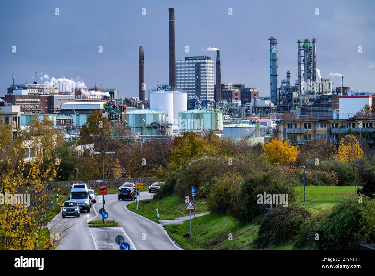 Backdrop of Chempark Leverkusen, Bayer Leverkusen, chemical park ...