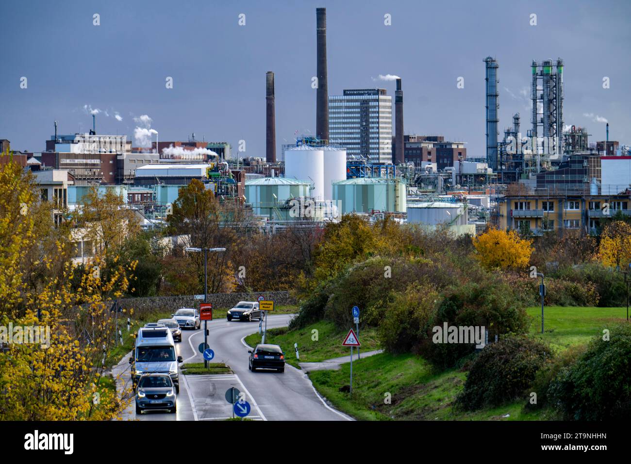 Backdrop of Chempark Leverkusen, Bayer Leverkusen, chemical park ...