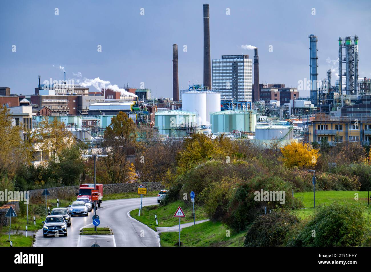 Backdrop of Chempark Leverkusen, Bayer Leverkusen, chemical park ...