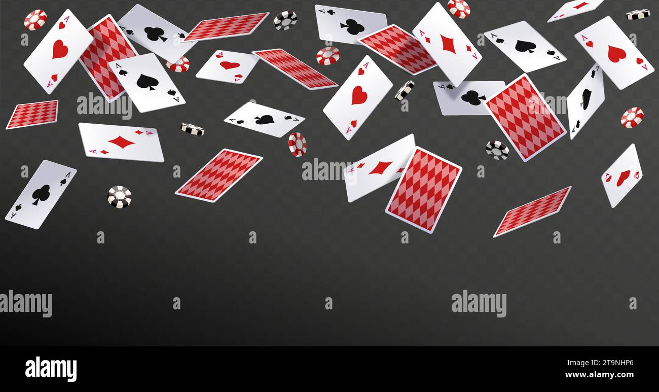 Flying casino cards and chips vector Stock Vector Image & Art - Alamy