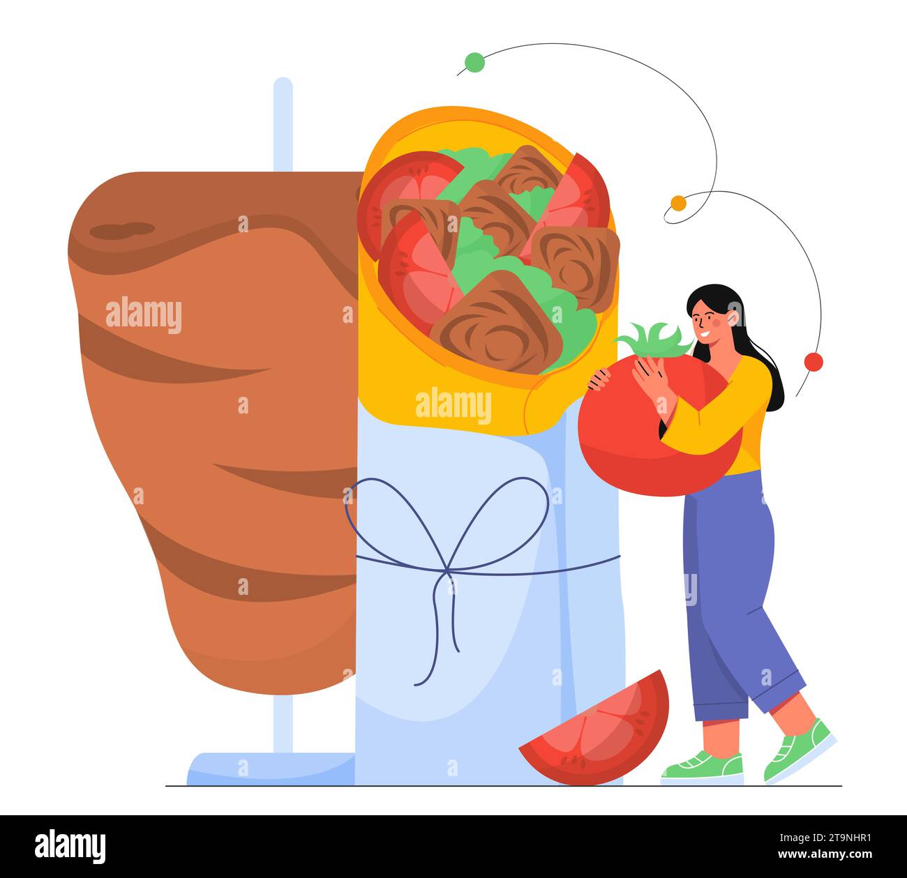 Kebab with tomato vector concept Stock Vector Image & Art - Alamy