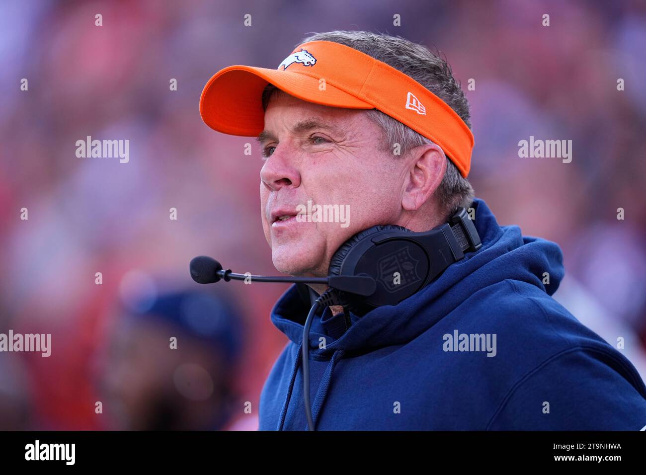Denver Broncos head coach Sean Payton watches from the sidelines before ...