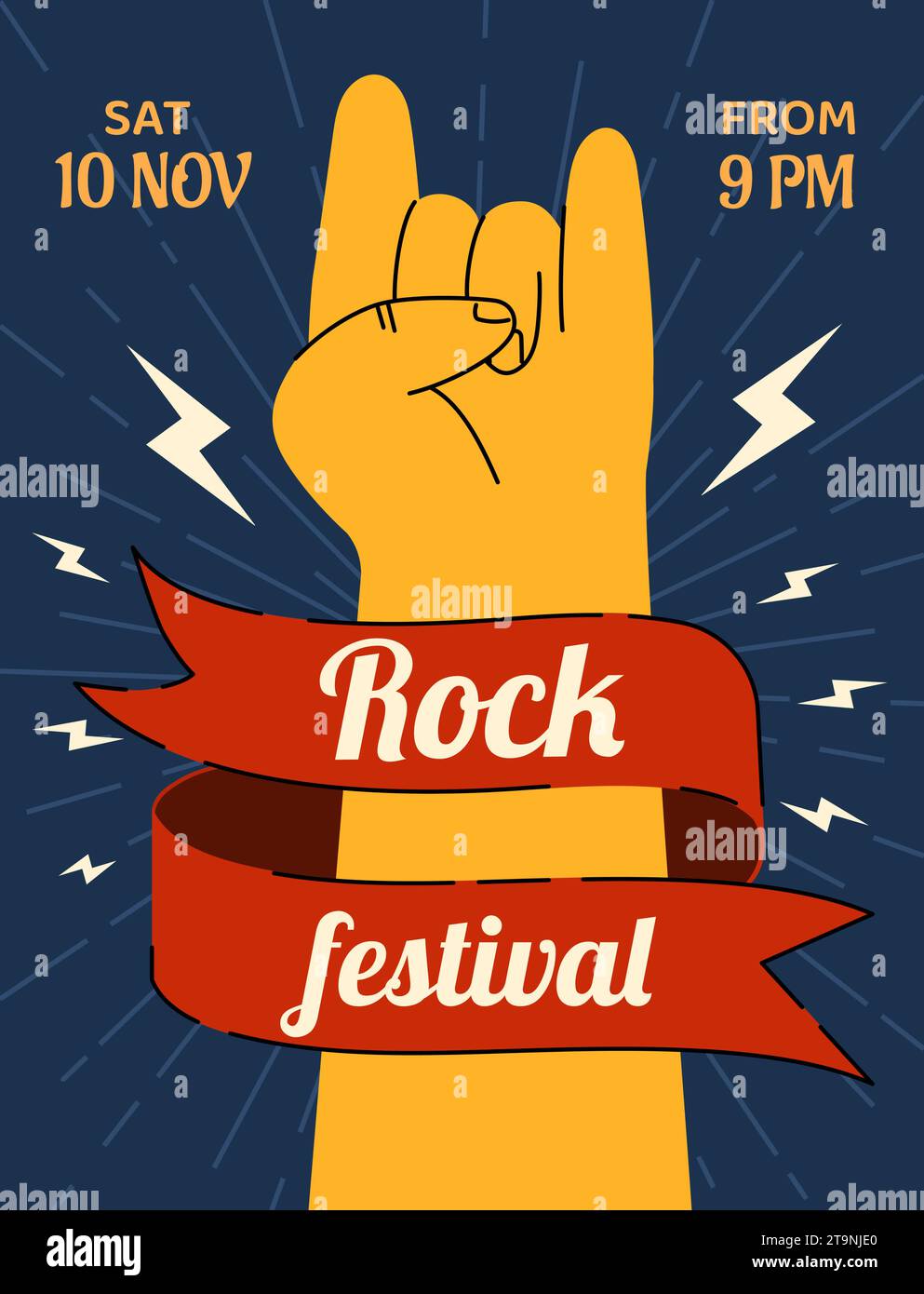 Rock festival vector poster Stock Vector Image & Art - Alamy